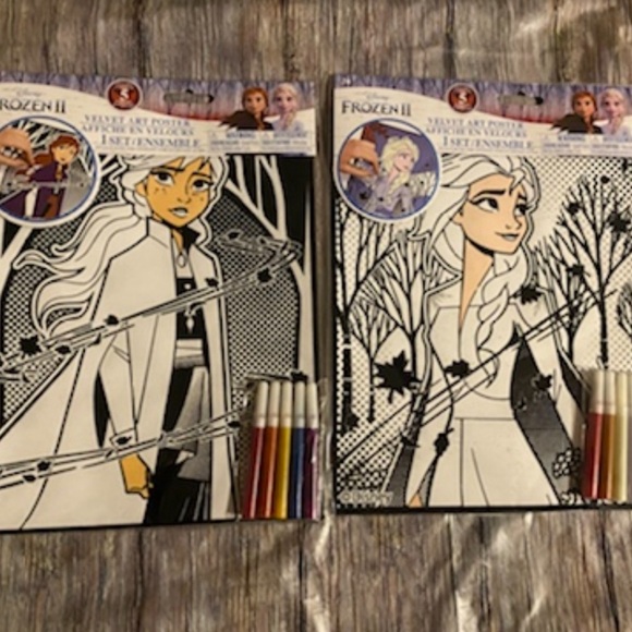Disney | Office | New Set Of 2 Disney Frozen Velvet Posters With ...